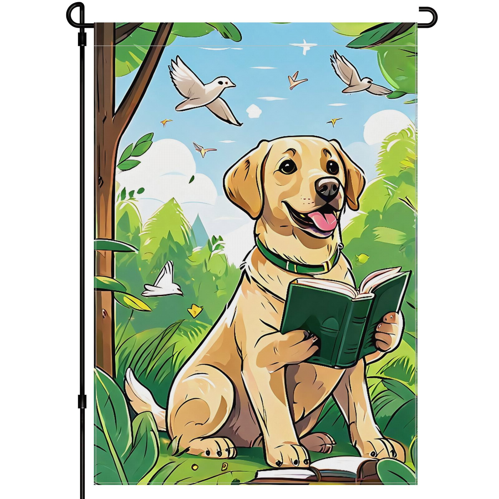 Cute Retriever Porch Flag, Deco for Porch Lawn Farmhouse Balcony House ...