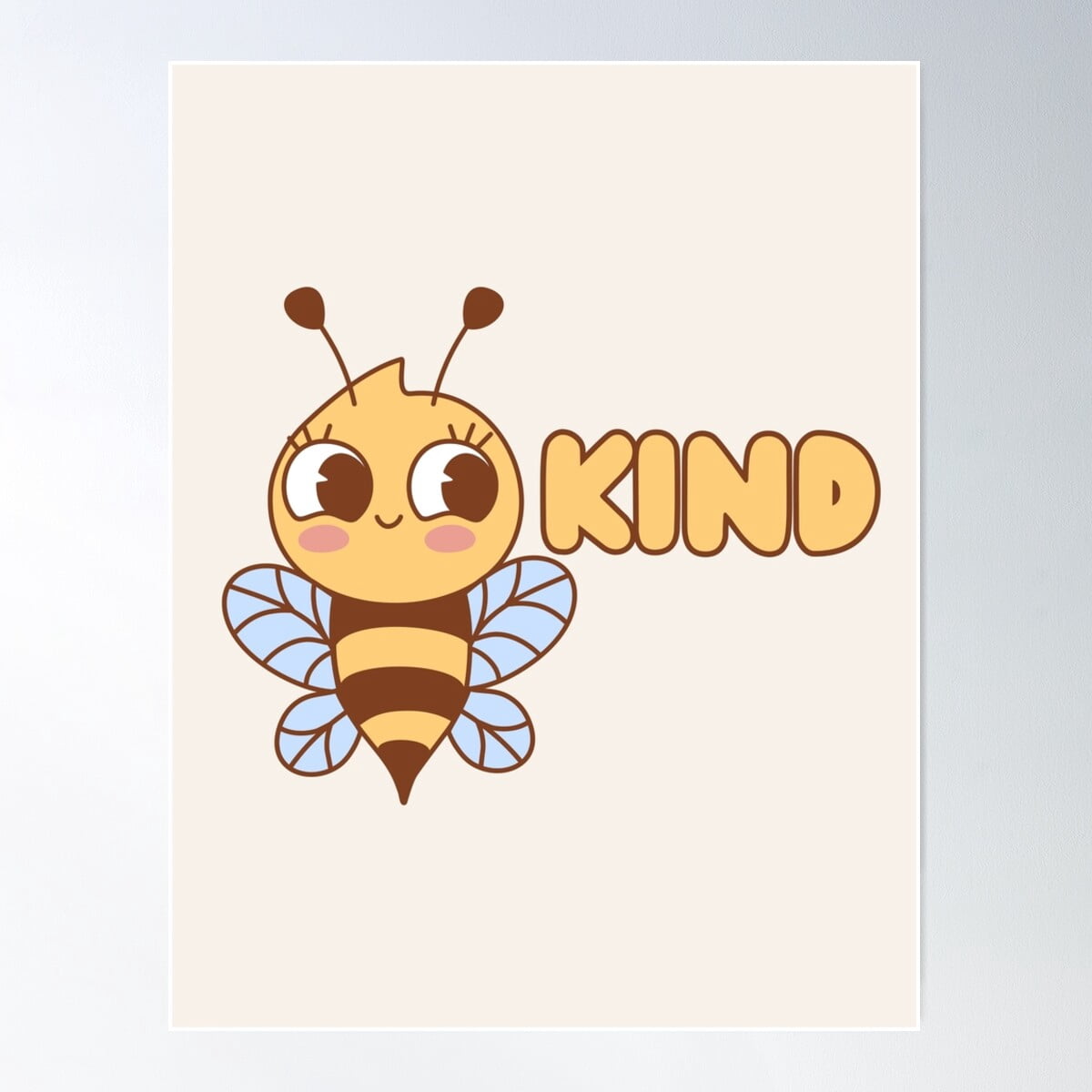 Cute Retro Bee Kind Poster Wall Art, Modern Wall Decor For Living Room ...