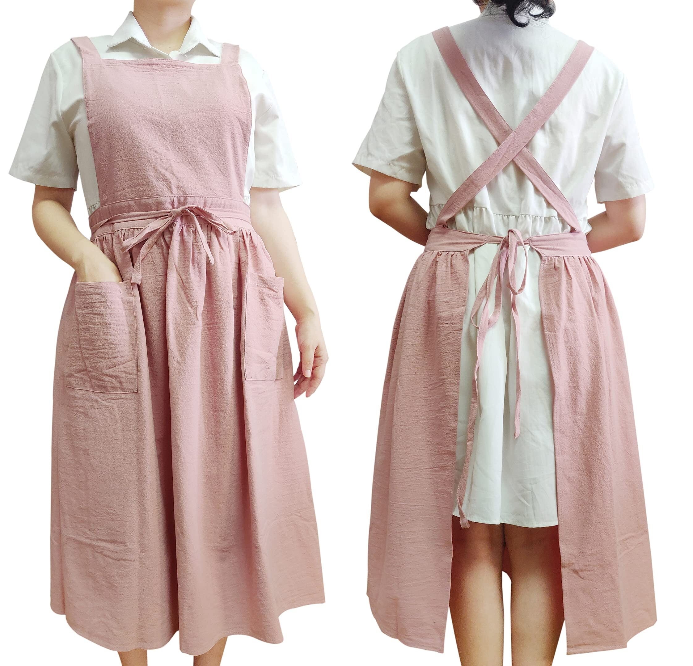 Cute Retro Cotton Linen X-Back Aprons Home Kitchen Garden Art Painting ...