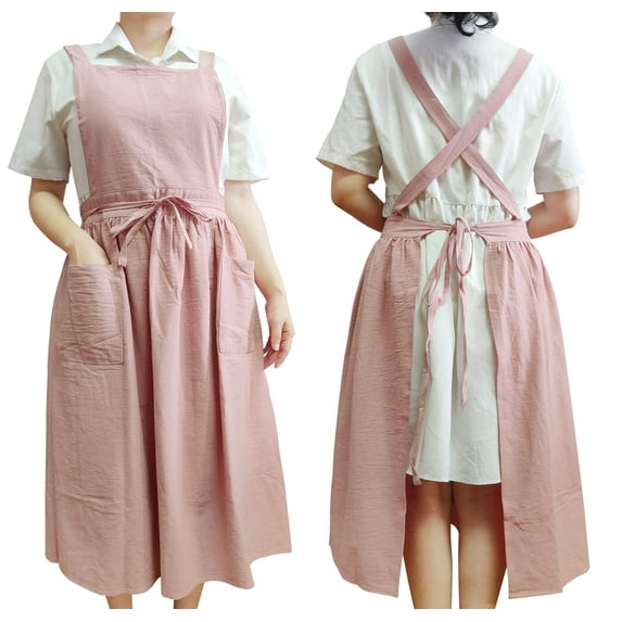 Cute Retro Cotton Linen X-Back Aprons Home Kitchen Garden Art Painting ...