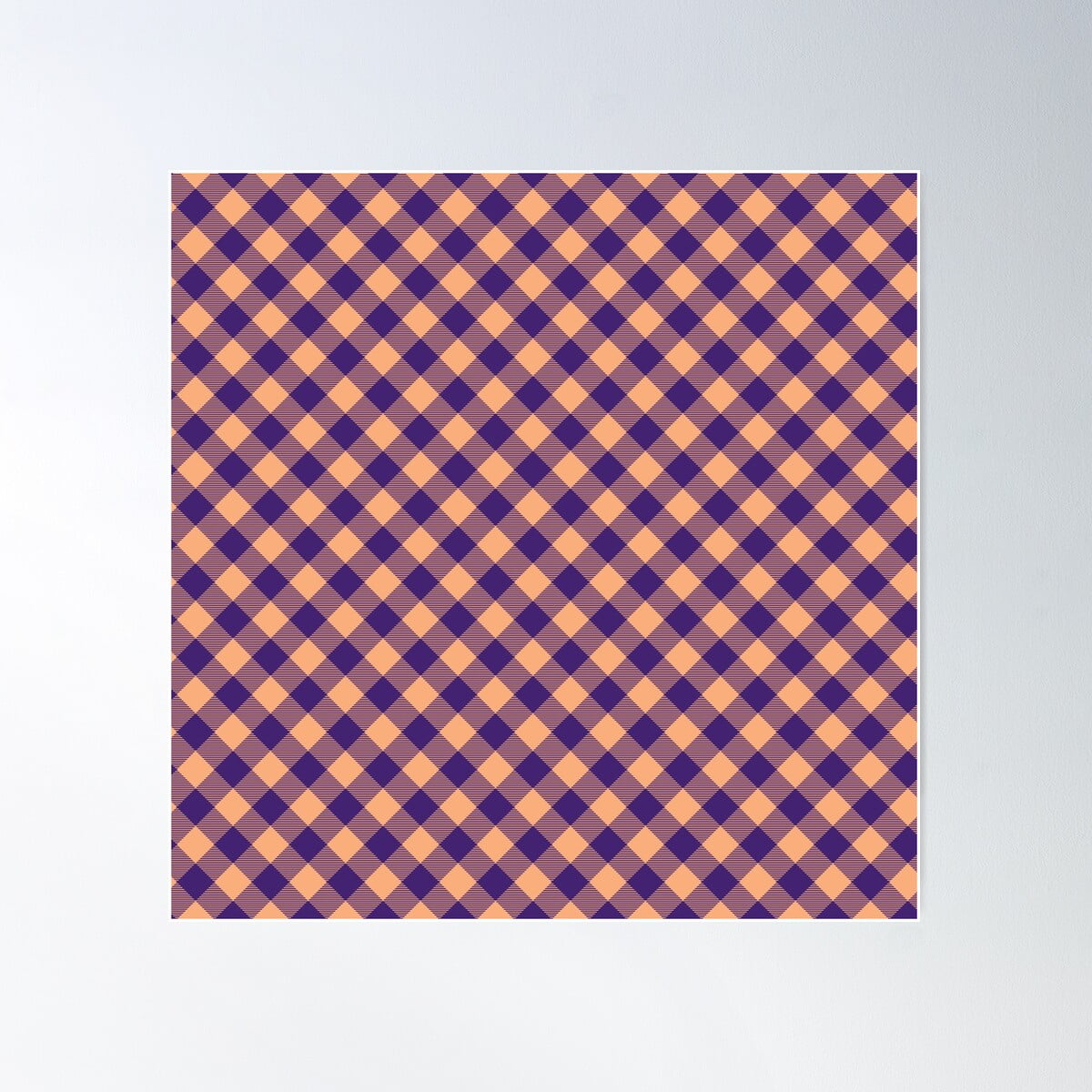 Cute Retro Grid Gingham Pattern With 80S Aesthetic Poster Wall Art ...