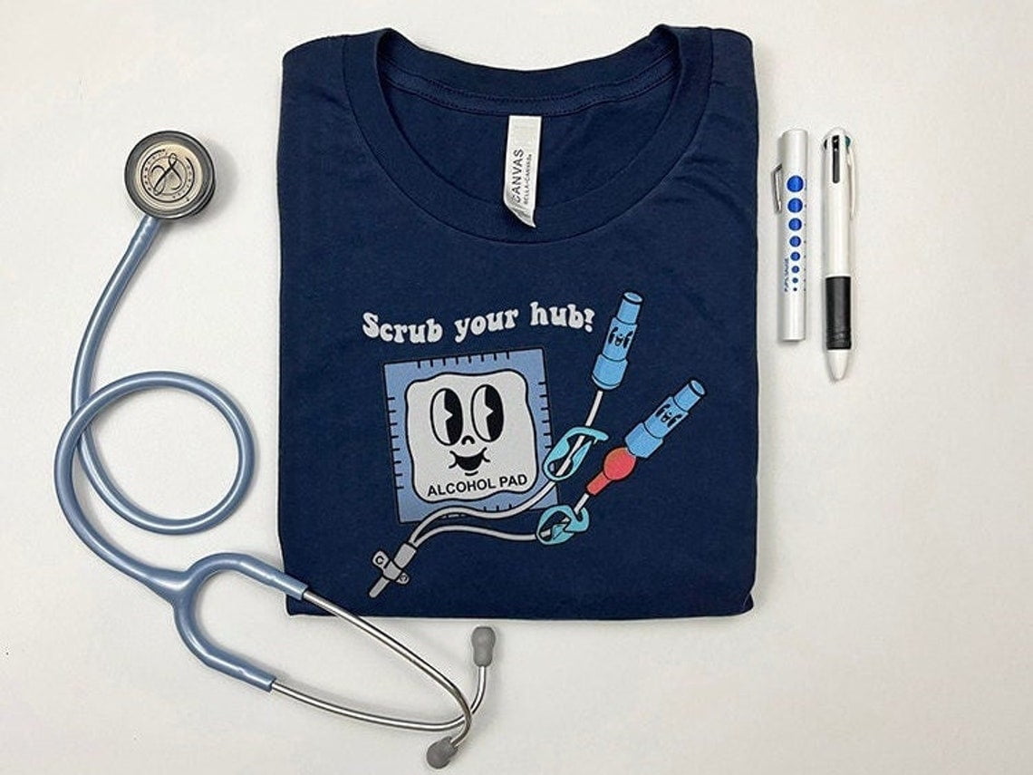 Cute Retro Nurse Shirt - Scrub the Hub, Peds ER Icu Rn T-shirt, Nursing ...