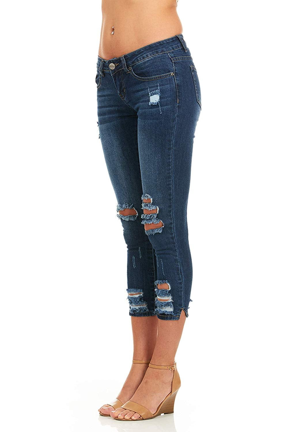 Cute Ripped Jeans for Teen Girls Distressed Washed Skinny Cropped 25 ...