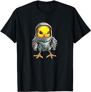 Cute Robot Cyborg Chick Mech Futuristic Avian Design T-Shirt - Walmart.com