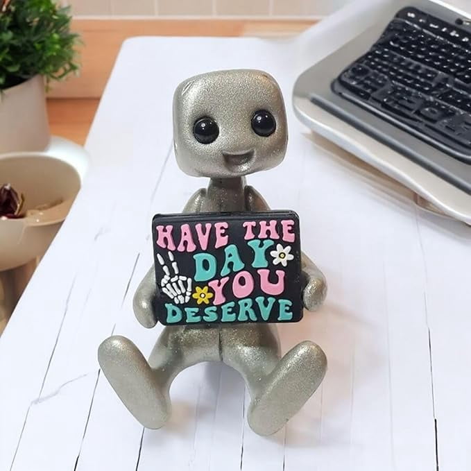 Cute Robot Statue, Relieve Your Anxiety, Inspirational Fun Office ...