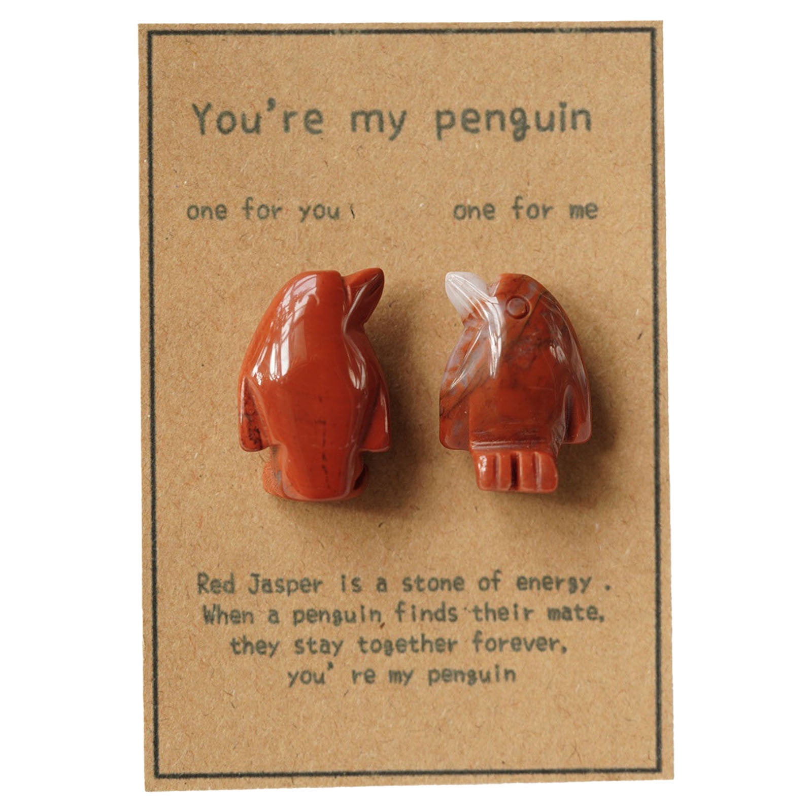 Cute Rose Quartz Penguin Crystal Healing Penguin Couple Set, Natural ...