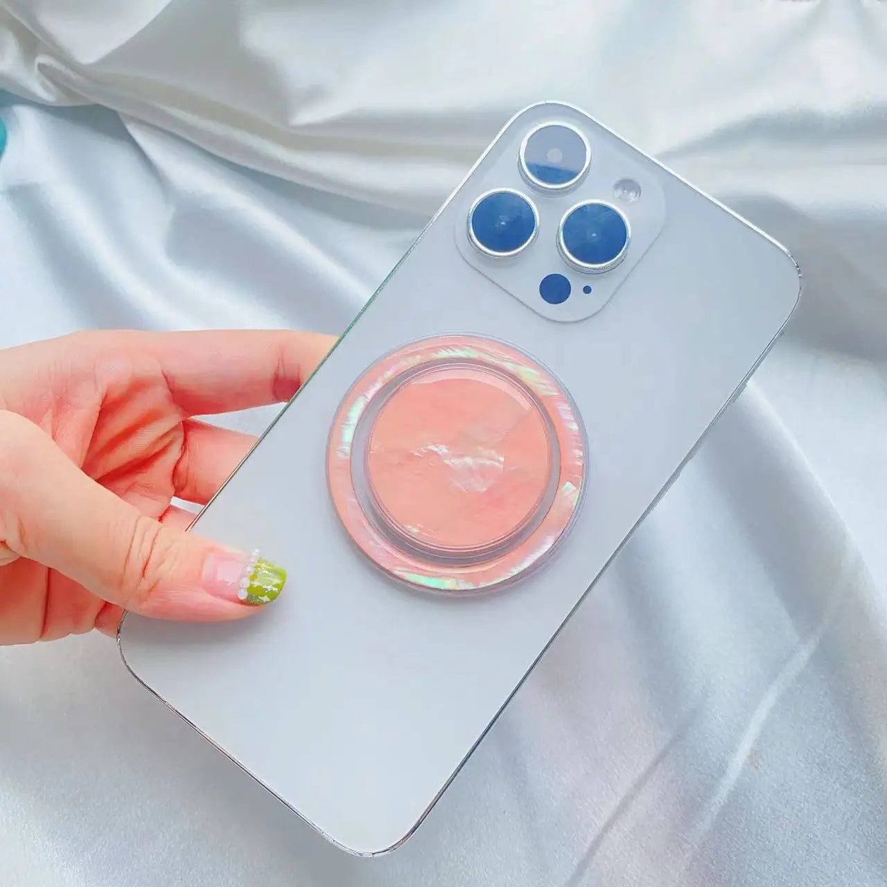 Cute Round Seashells Magnetic Phone Grip For iPhone 12 13 14 15 Pro Max ...