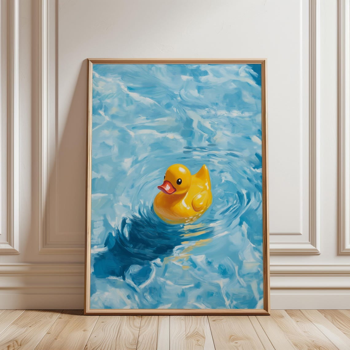 Cute Rubber Duck Bathroom Wall Art Decor, Swimming Duck Art, Duck Bath ...