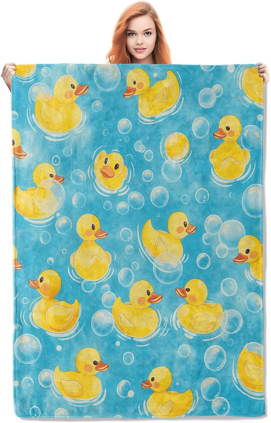 Cute Rubber Duck Blanket Gifts for Girls Adults Kids Soft Warm ...