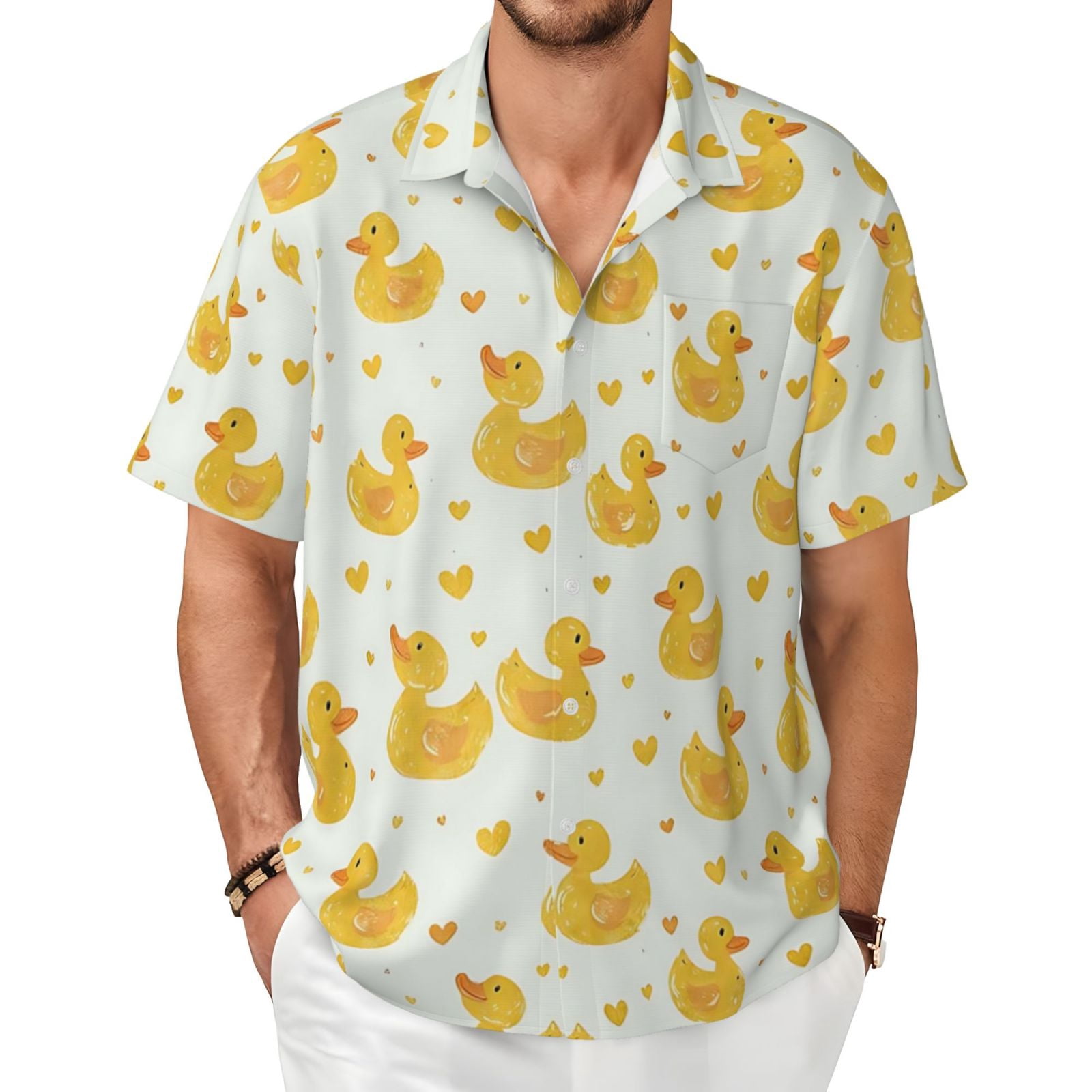 Cute Rubber Duck Men'S Short-Sleeved Shirts with All-Over Prints for ...