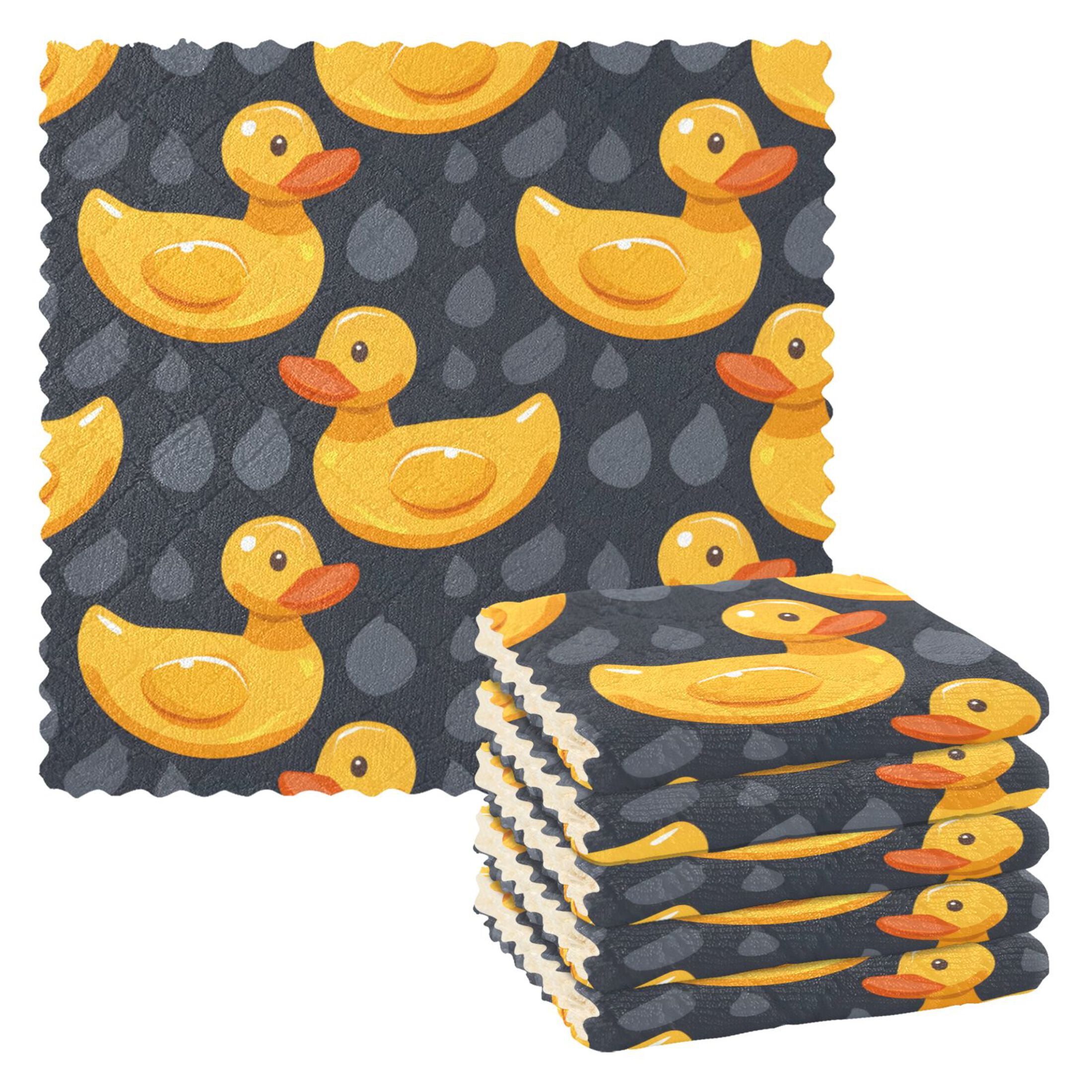 Cute Rubber Yellow Ducks Dish Cloths Dish Towels Cleaning Cloths Quick ...