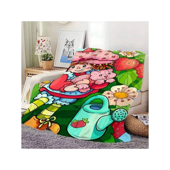 Cute S-Strawberry S-Shortcake Blanket Skin Friendly Comfort Warm Soft ...