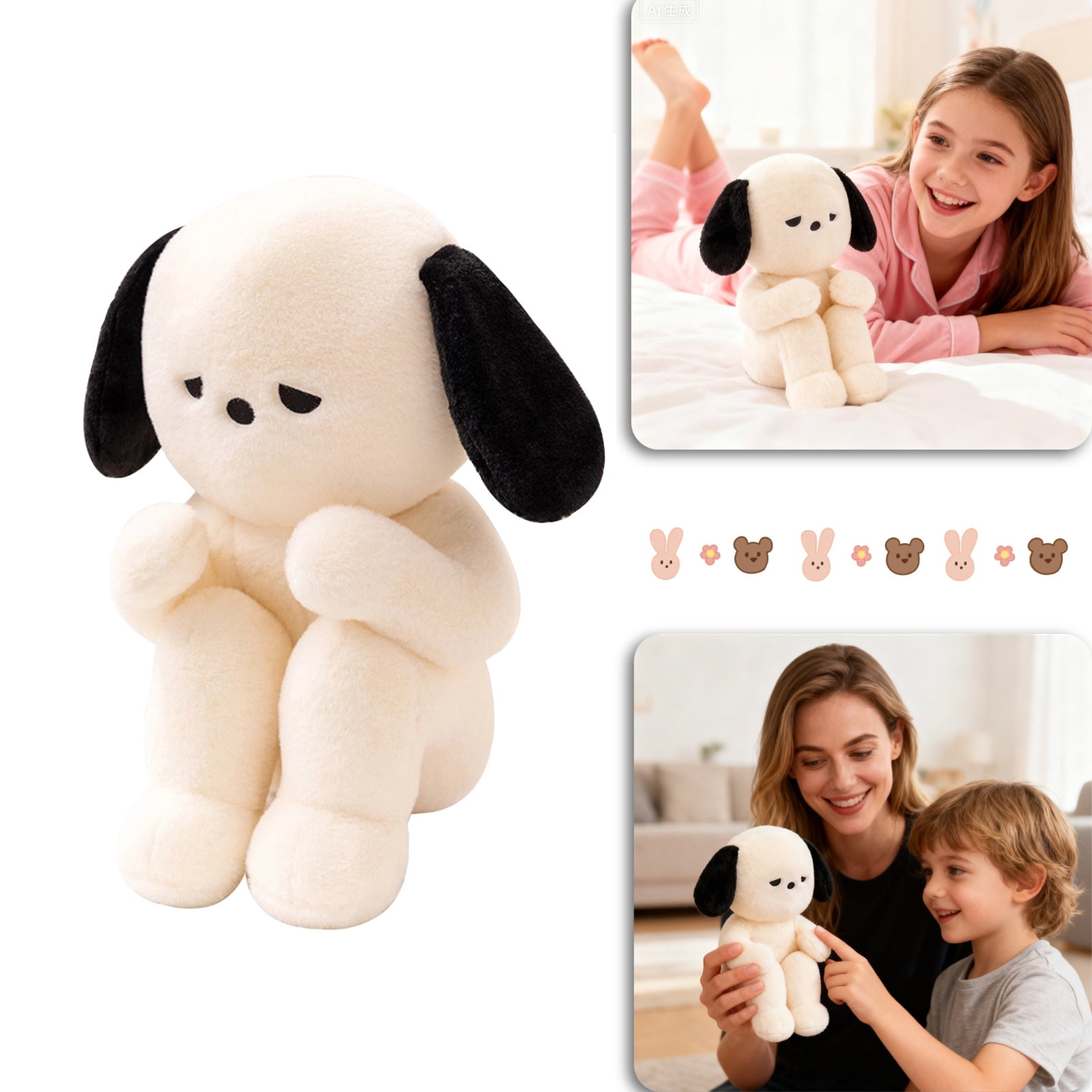 Cute Sad-Mood Puppy Plush – Melancholy Style Dog Stuffed Toy, Soft ...