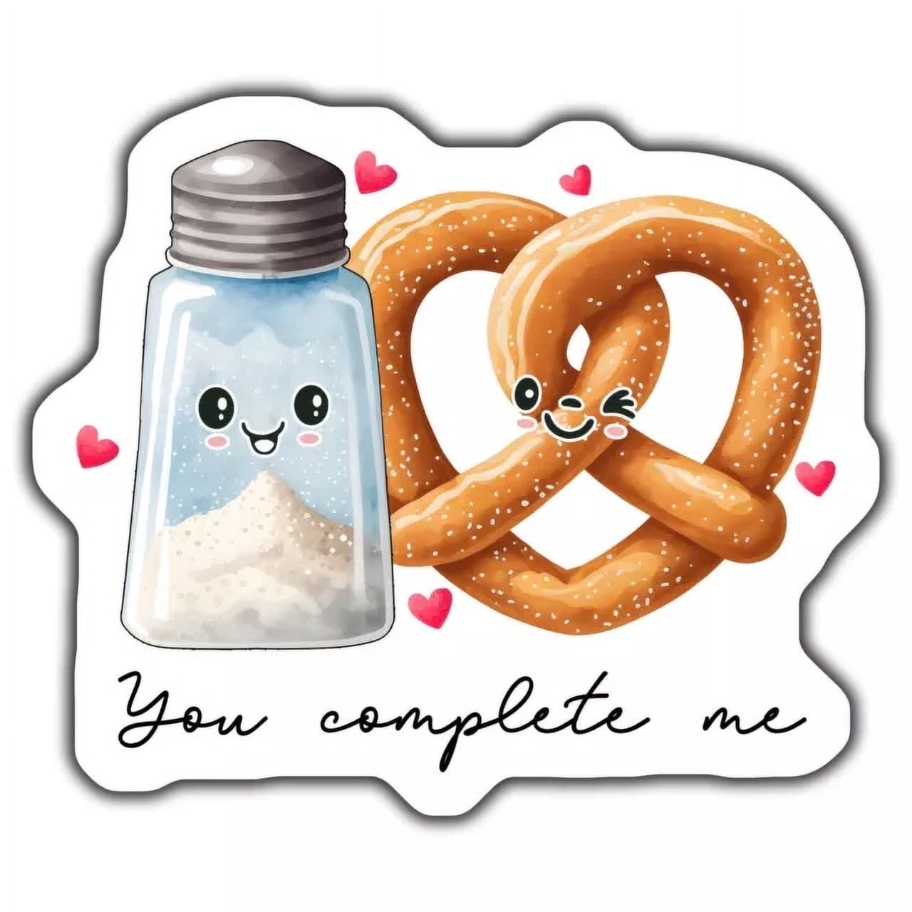Cute Salt And Pretzel Sticker, Kawaii Food Sticker, Love Sticker ...