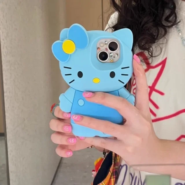 Cute Sanrio Hello Kitty Bow 3D Stereoscopic Soft Silicone Phone Case ...