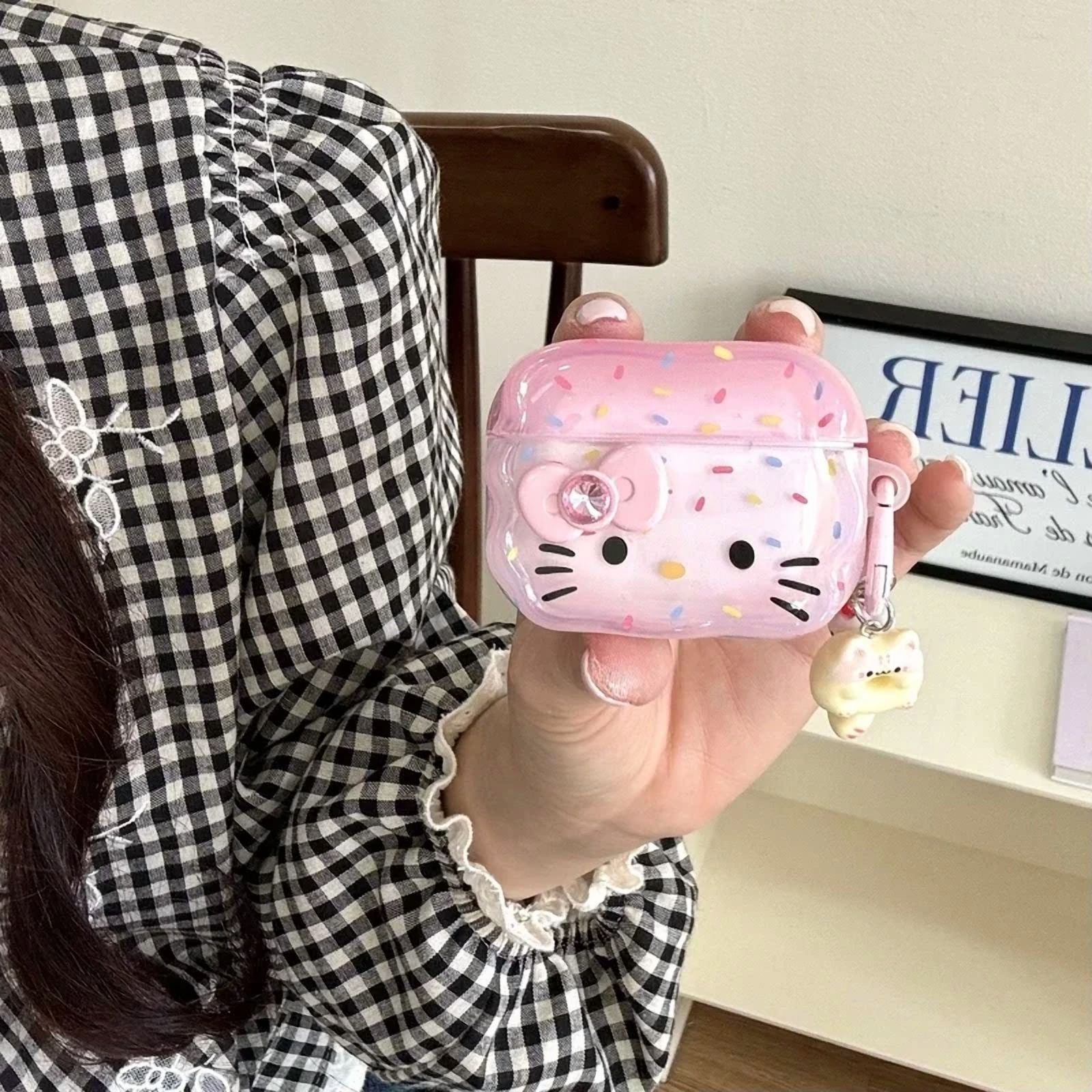 Cute Sanrio Hello Kitty Bow Earphone Case For Airpods 1 2 3 4 Pro 2 ...