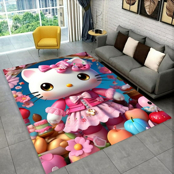 Cute Sanrio Hello Kitty Durable Rug Playful Cartoon Design Floor Mat ...