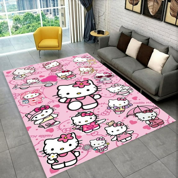 Cute Sanrio Hello Kitty Durable Rug Playful Cartoon Design Floor Mat ...