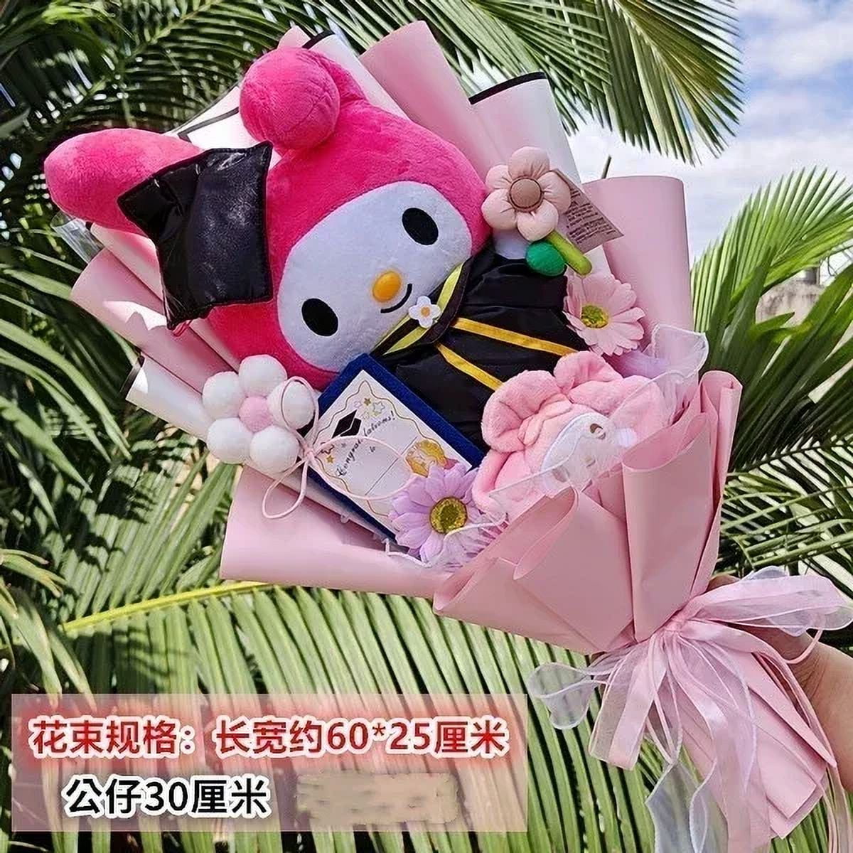 Cute Sanrio Hello Kitty Graduation Bouquet My Melody Kuromi Cinnamoroll ...