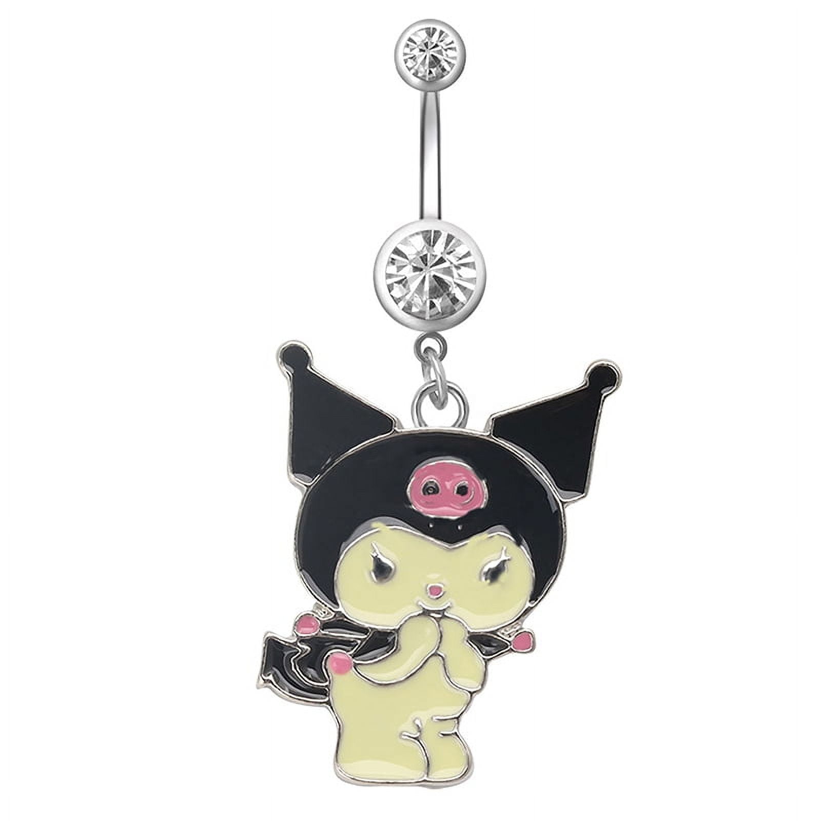 Cute Sanrio Hello Kitty Navel Ring Y2K Anime Kuromi Belly Button Rings ...
