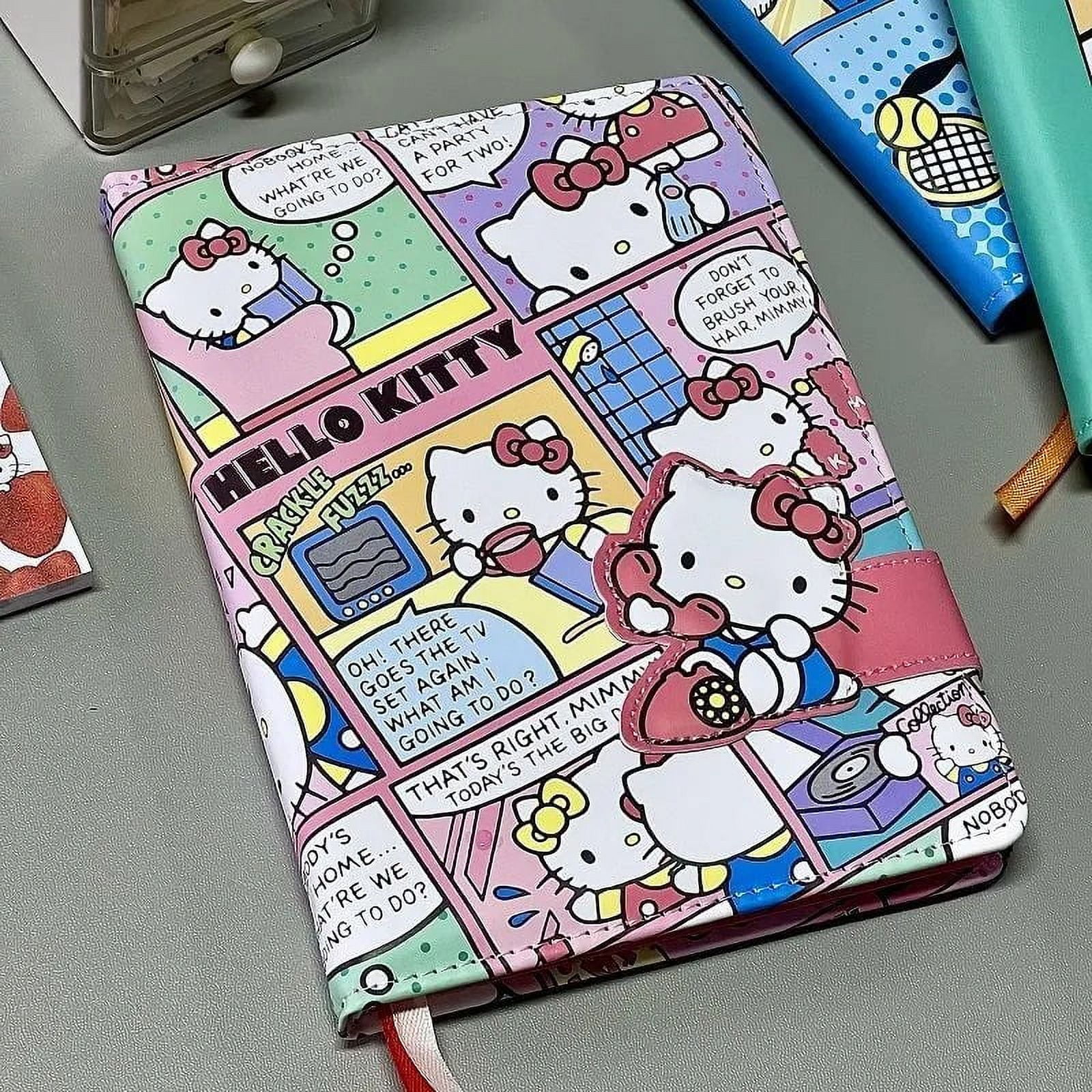 Cute Sanrio Hello Kitty Notebook Cartoon Magazine Colored Page Hard ...