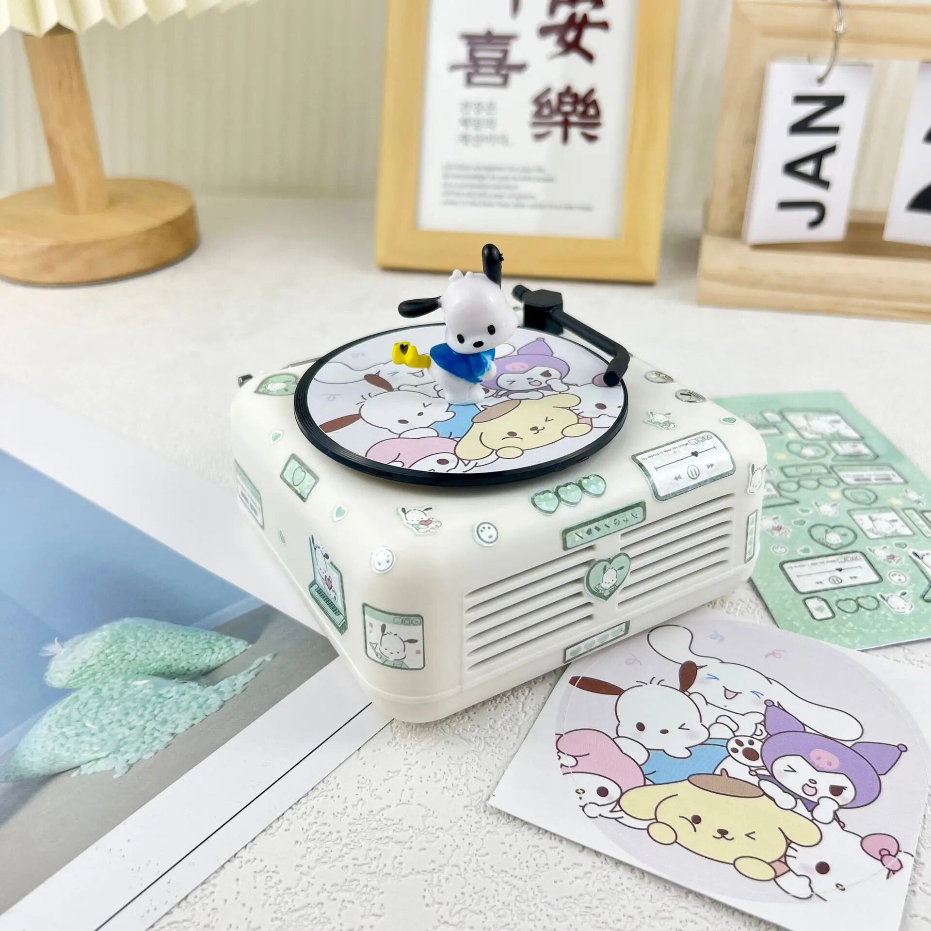 Cute Sanrio Hellokitty My Melody Cinnamonroll Speaker Box Cartoon Gift Box Set Vintage Bluetooth ...