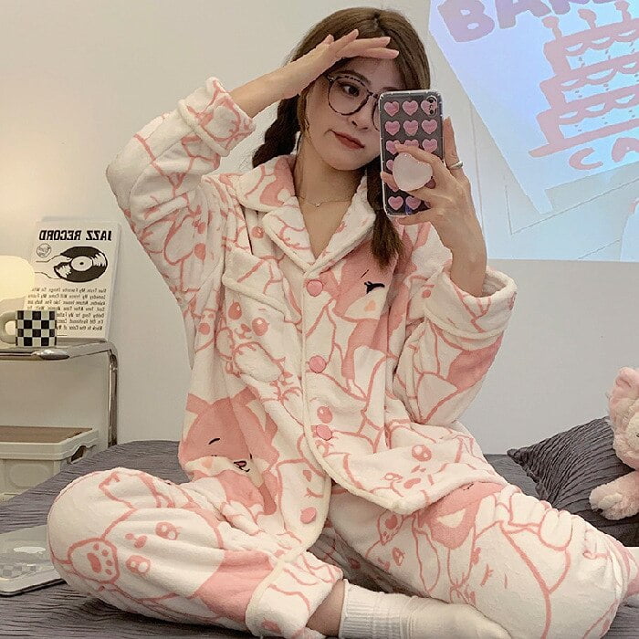 Cute Sanrio Hellokitty Y2K Cartoon Nightwear Homewear Sleepwear Kawaii ...