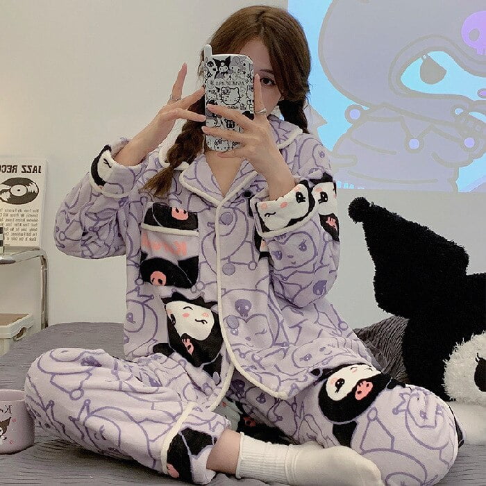 Cute Sanrio Hellokitty Y2K Cartoon Nightwear Homewear Sleepwear Kawaii ...