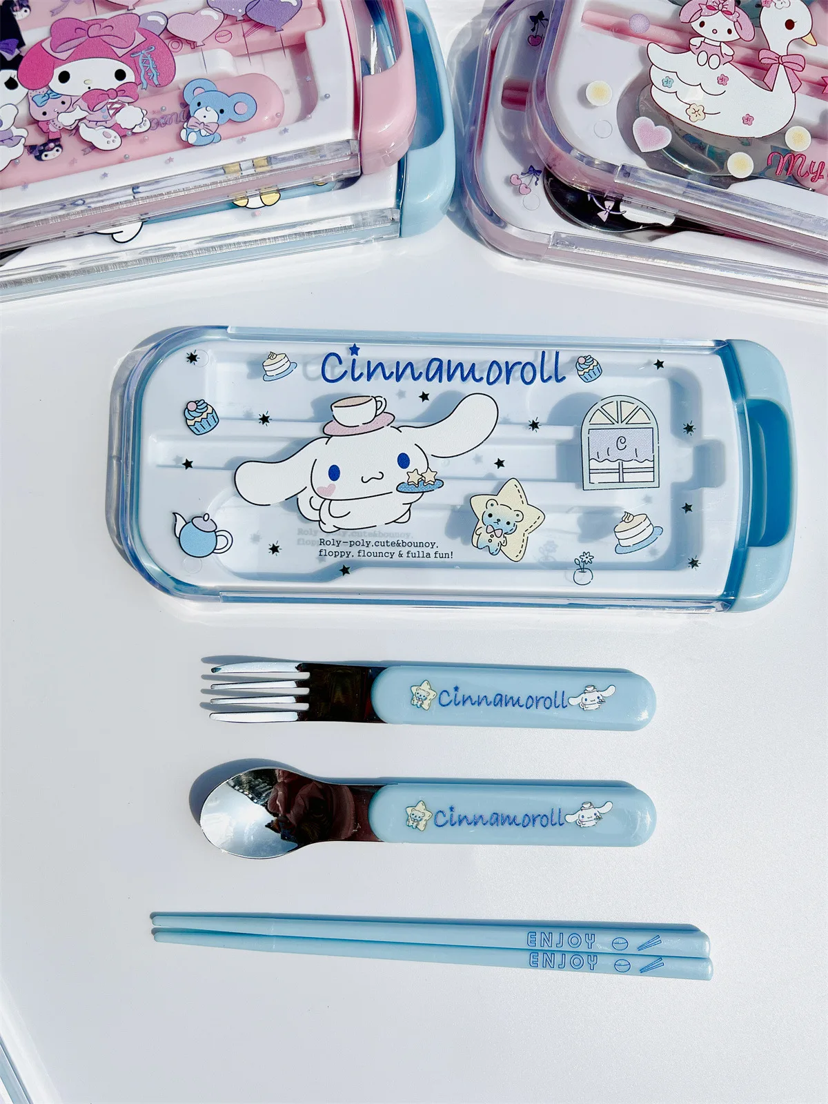 Cute Sanrio Kuromi Double-Layer Bento Lunch Box with Rice Stainless ...