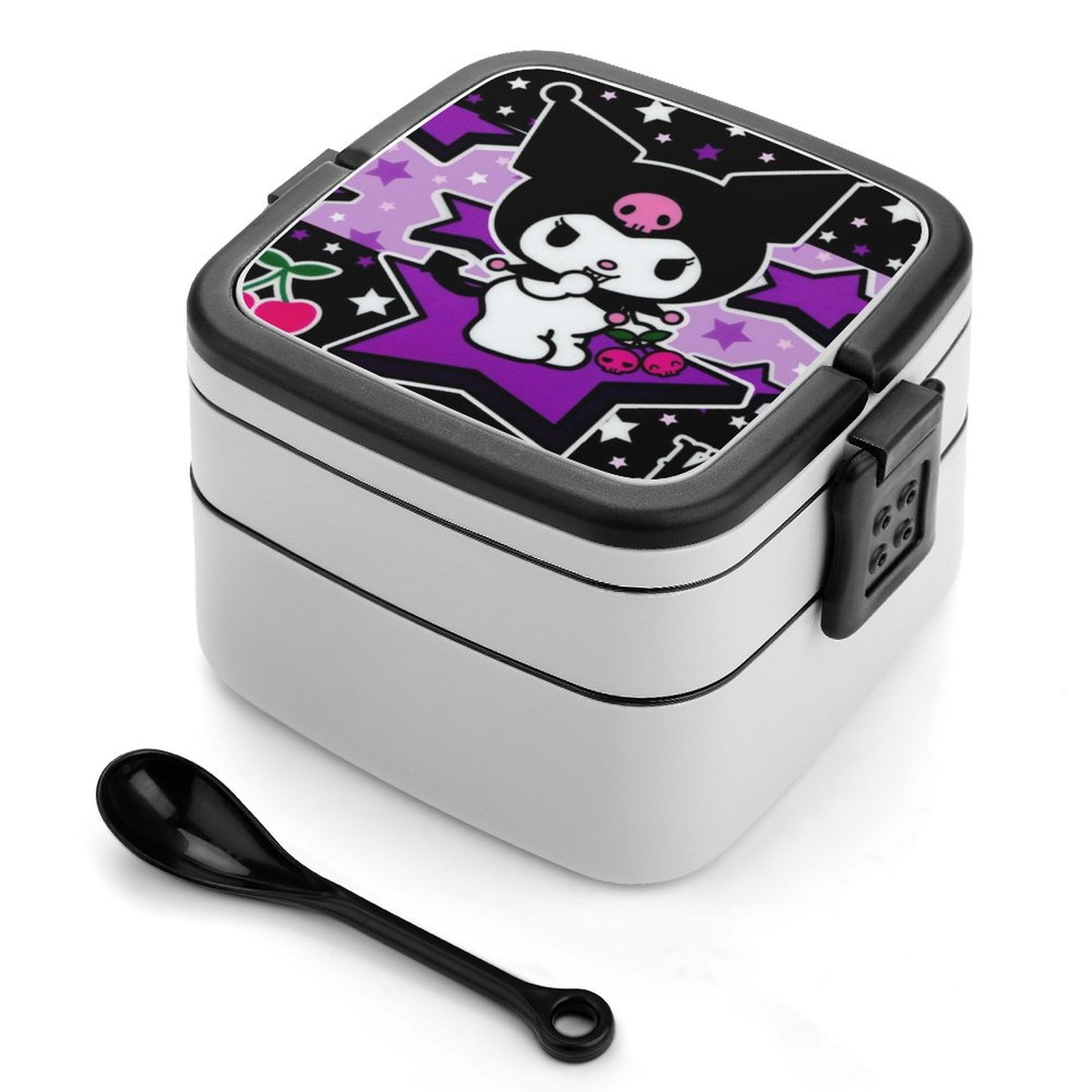 Cute Sanrio Kuromi And Melody Hello Kitty Reusable Bento Boxes Lunch Box Double Layer Stackable ...