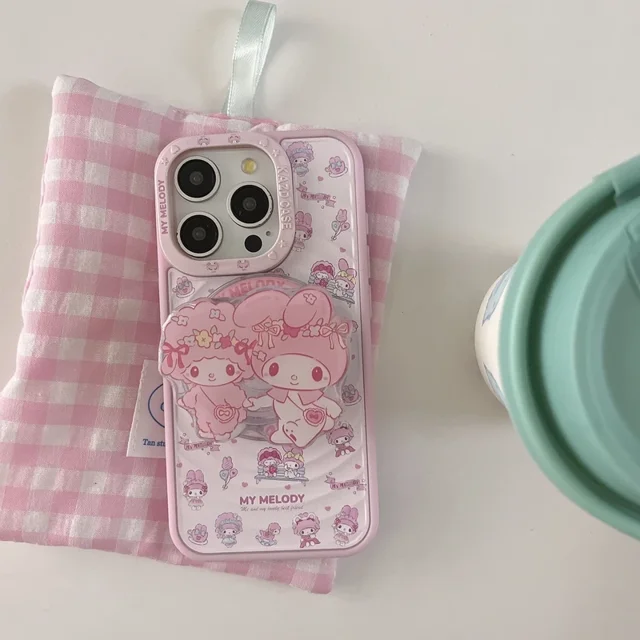 Cute Sanrio Kuromi My Melody Magnetic Grip Holder Magsafe Wireless Charge Phone Case For iPhone ...