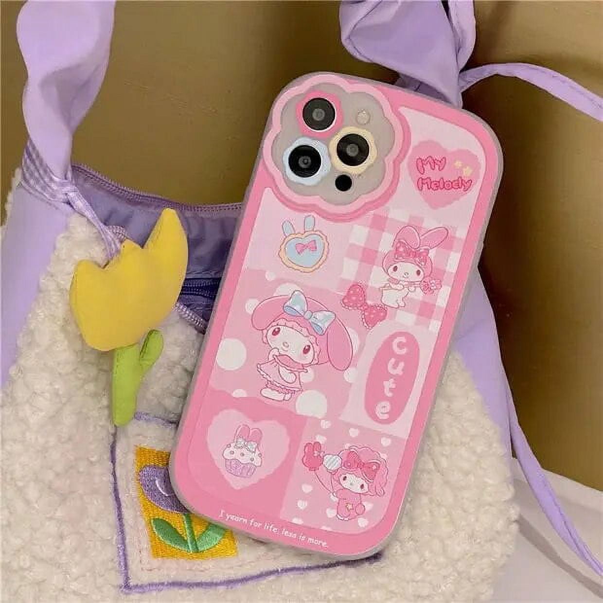 Cute Sanrio pink 3D my melody With holder Phone Case For Iphone 11 12 ...