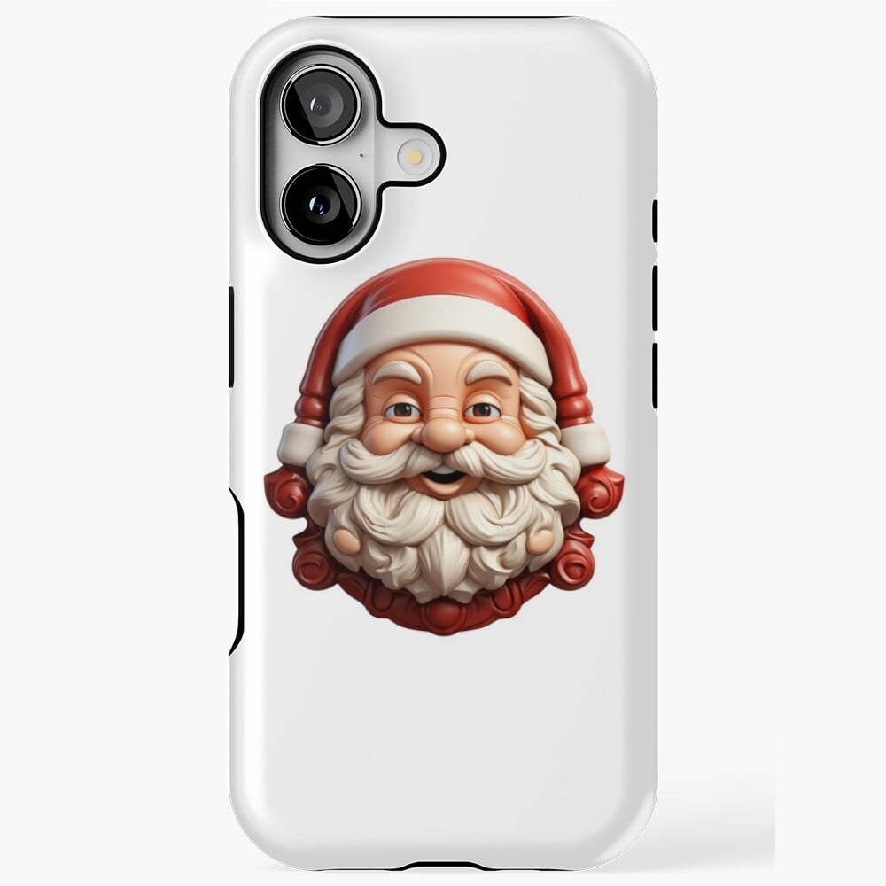 Cute SantaClausFace 3D Logo Transparent Design for iPhone 17 through 11 ...