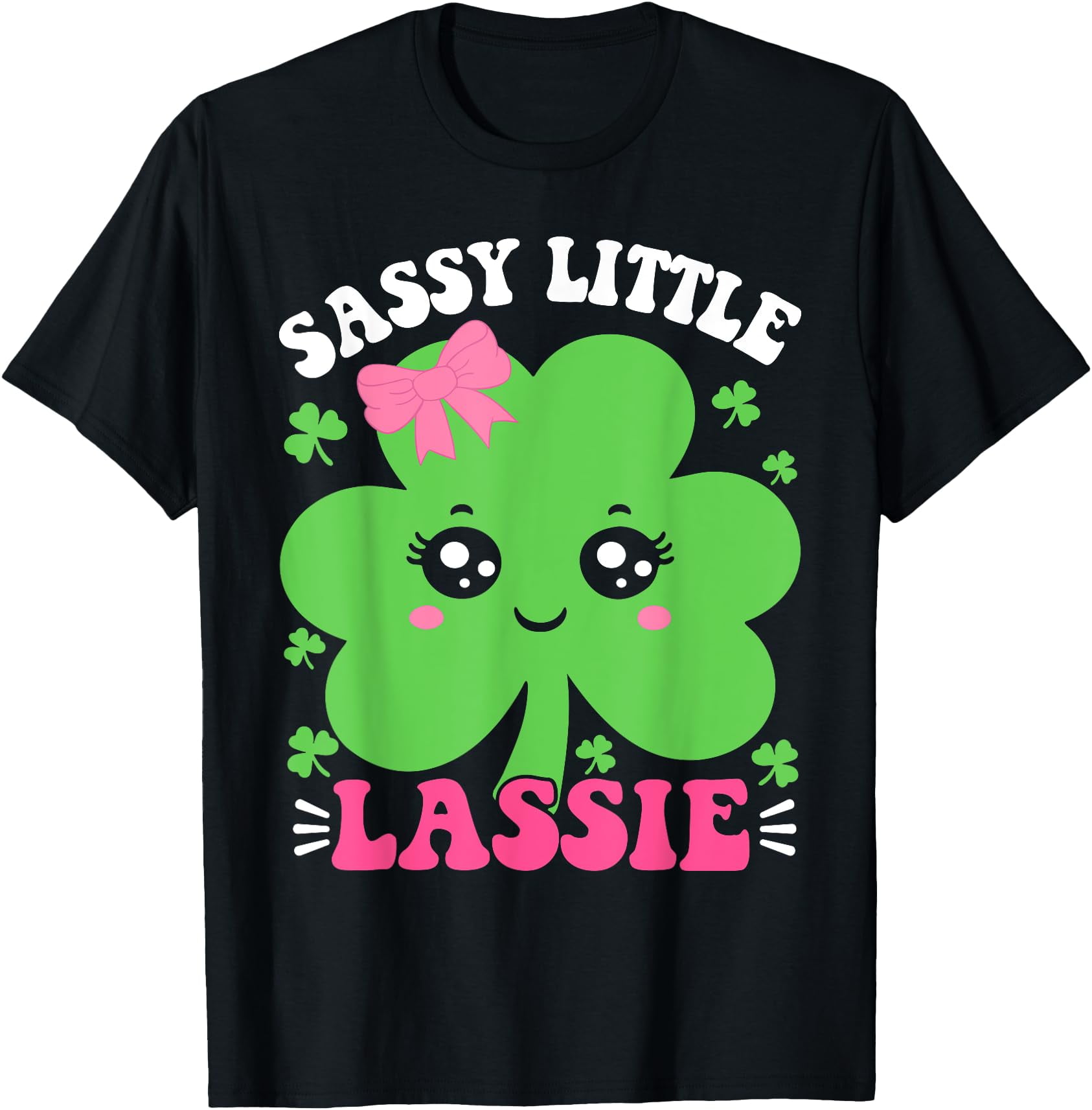 Cute Sassy Little Lassie 2025 Girls Lucky Charm Tee Shamrock Hoodie ...
