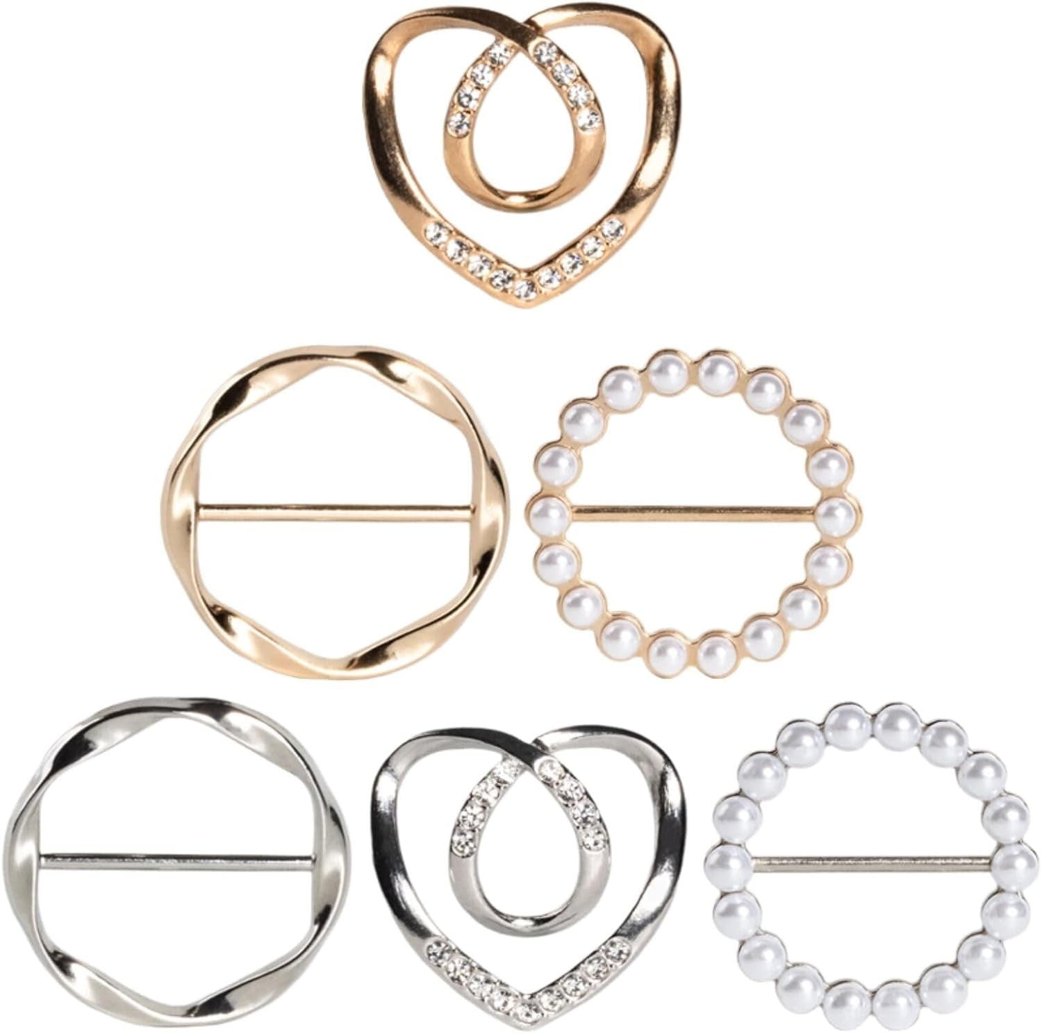 Cute Scarf Ring 6PCS Slides for Scarves T-Shirt Clips 3 Different Shape ...