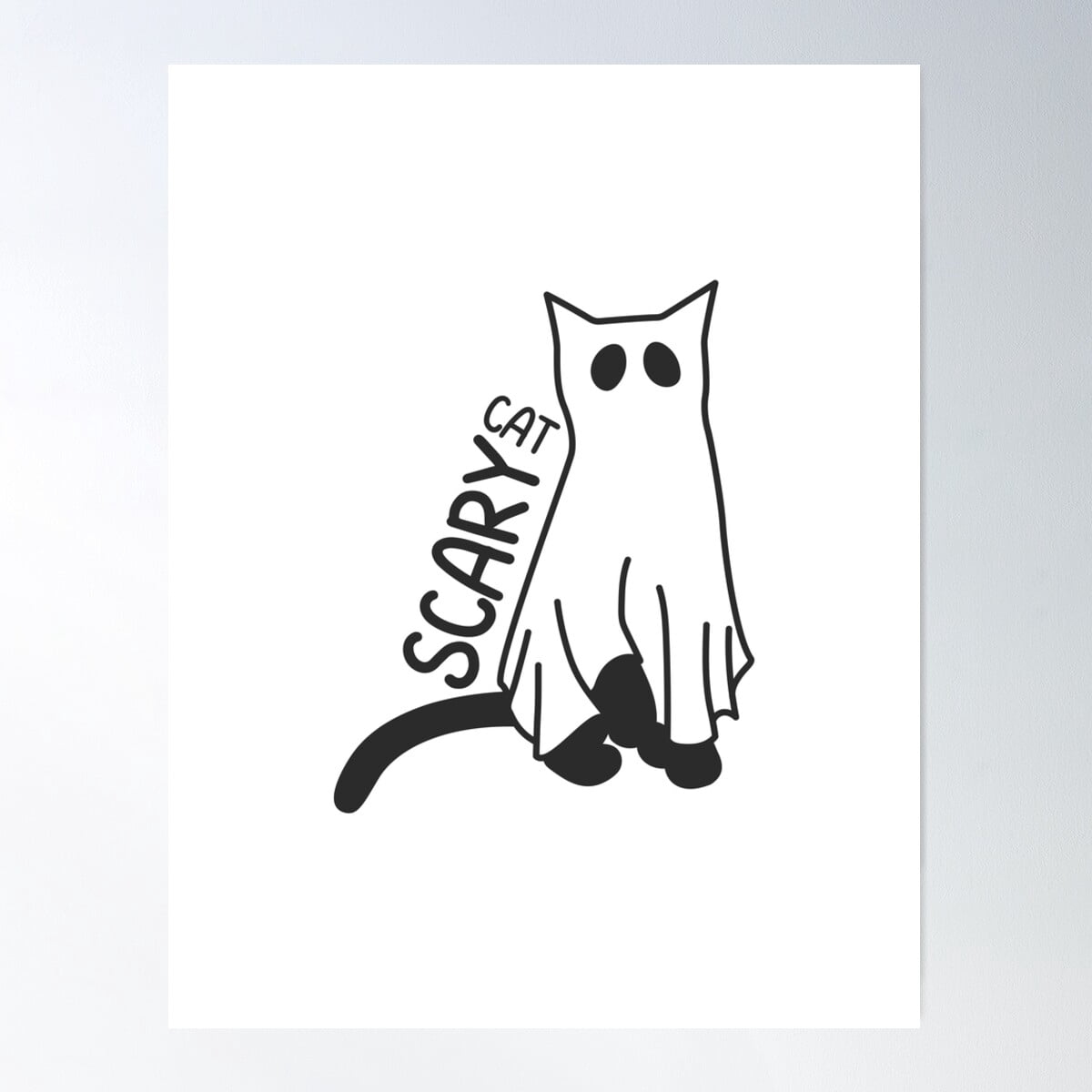 Cute Scary Cat Poster Wall Art, Modern Wall Decor For Living Room ...