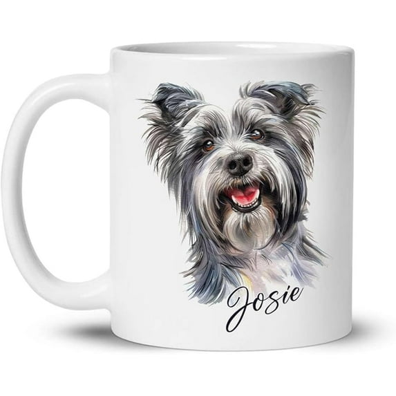 Cute Schnauzer Lovers Coffee Mug, Custom Name Watercolor Dog Mug Gift ...