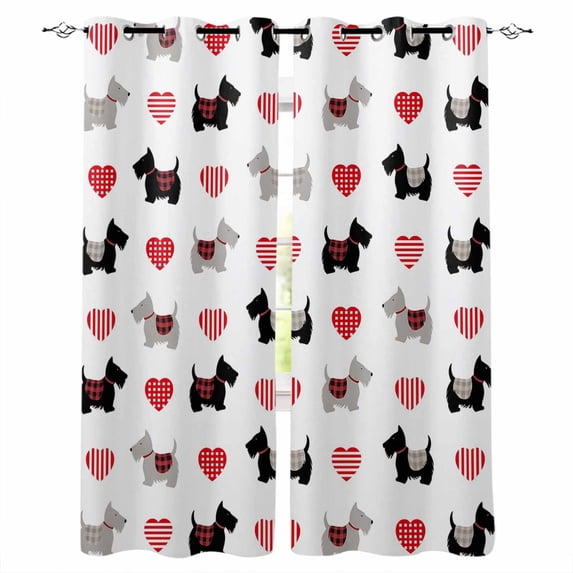 Cute Scotch Dogs Blackout Curtains for Bedroom/Living Room, Thermal ...