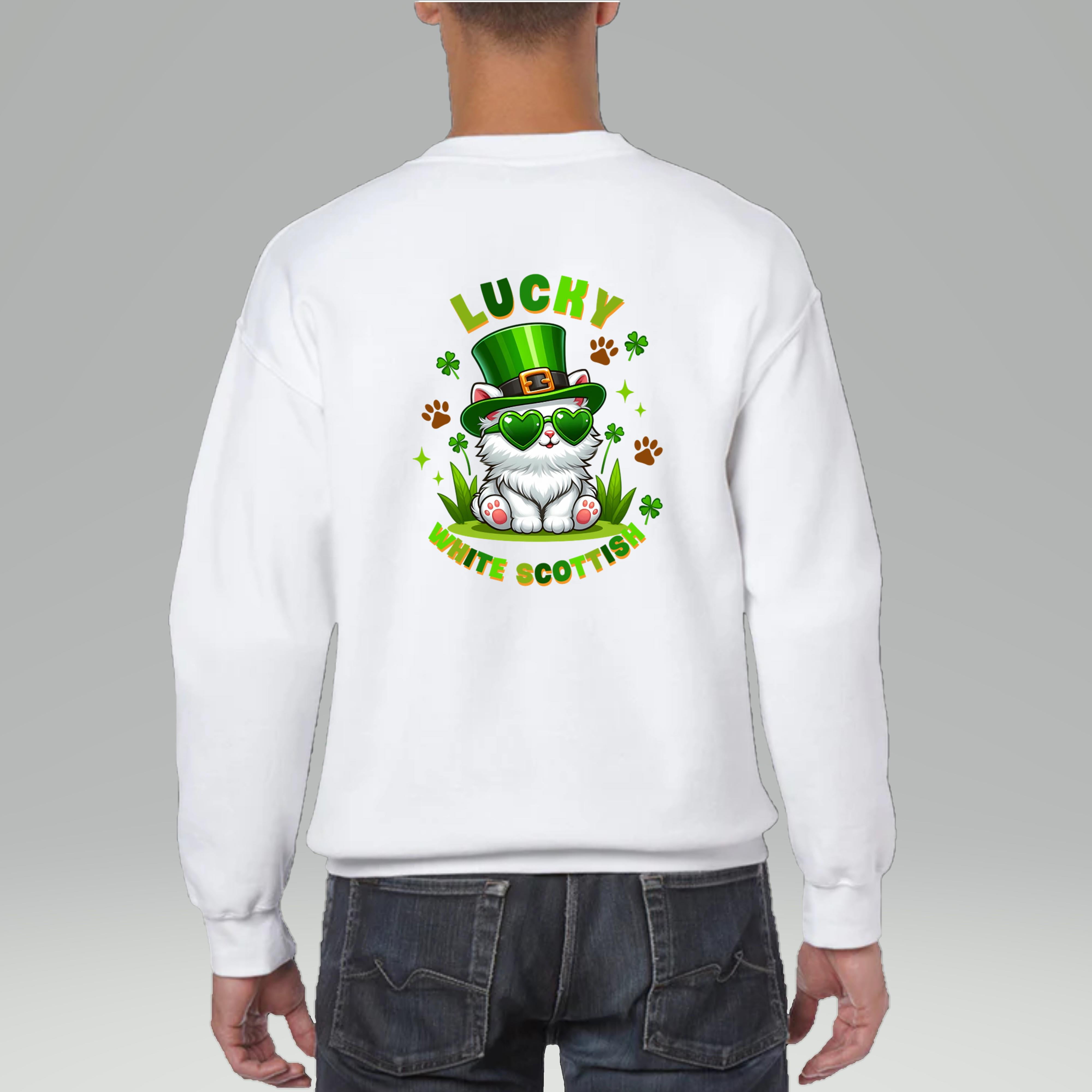 Cute Scottish Cat St. Patrick’s Day Sweatshirt, for men & women, up to size 5XL - Walmart.com
