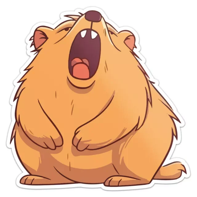 Cute Screaming Capybara Sticker Phone Decal Water Bottle Stickers Car ...