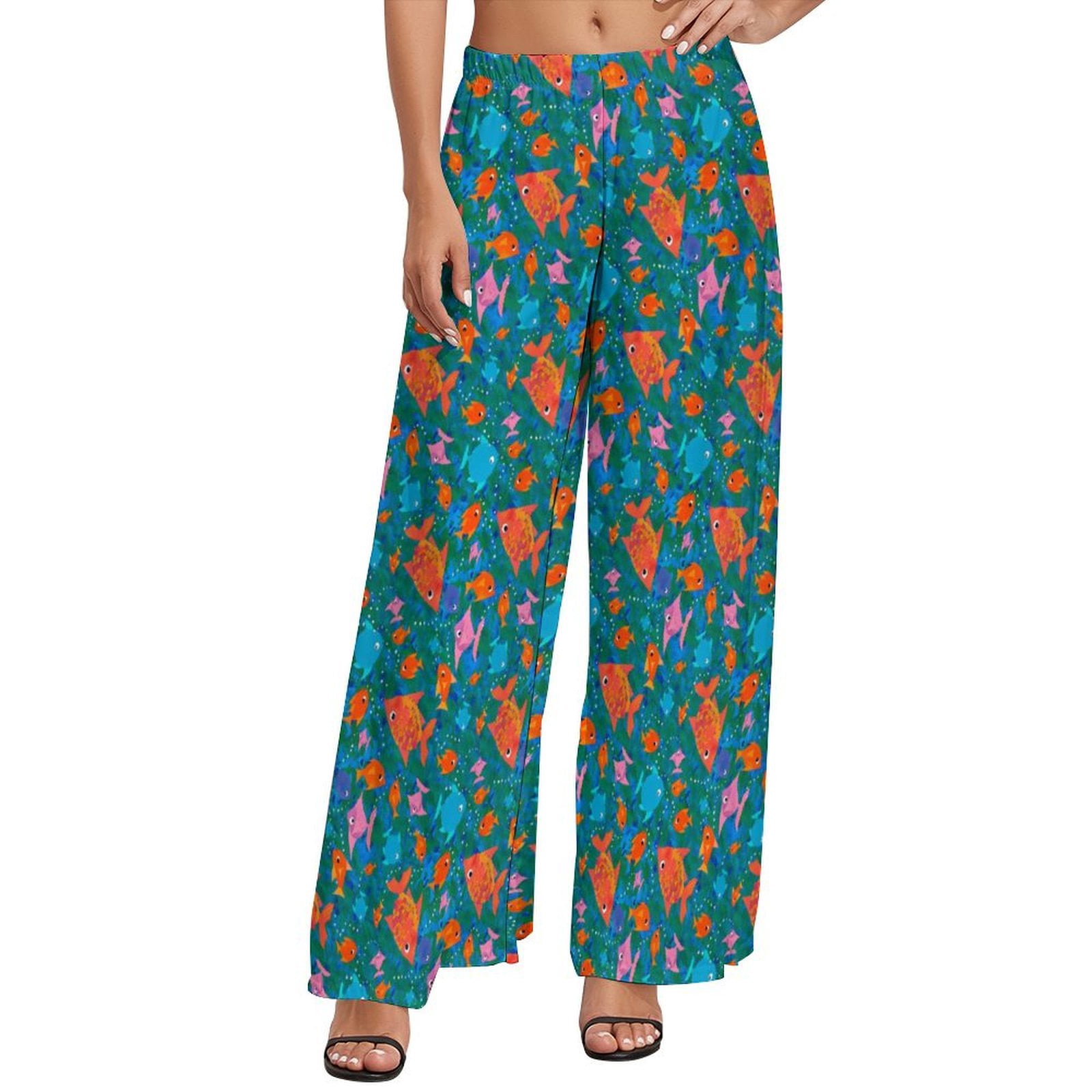 Cute Sea Fish Pants Colorful Reef Fish Korean Fashion Straight Wide ...