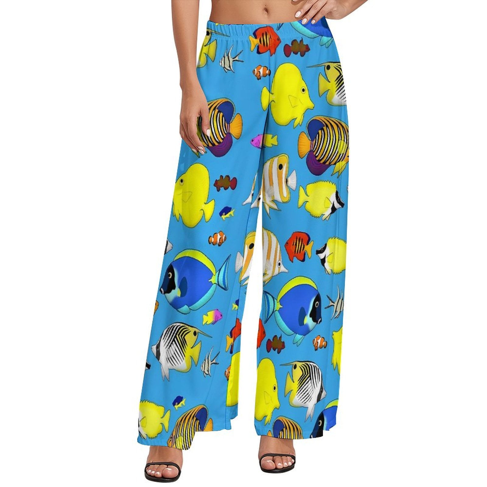 Cute Sea Fish Pants Colorful Reef Fish Korean Fashion Straight Wide ...