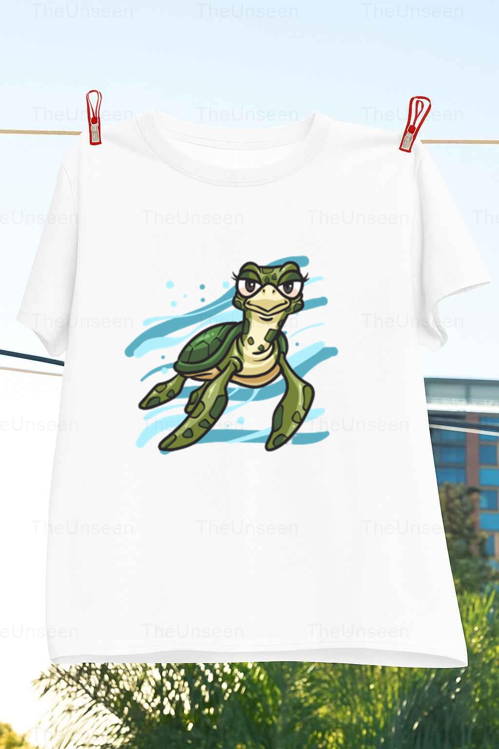 Cute Sea Turtle Ocean Animal Marine Life Graphic Unisex T-Shirt up to 5XL - Walmart.com