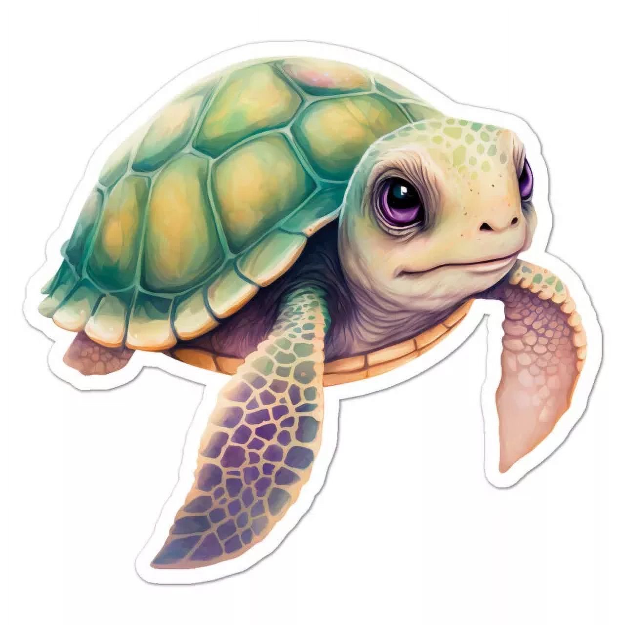 Cute Sea Turtle Sticker Indoor Outdoor Phone Decal Water Bottle ...
