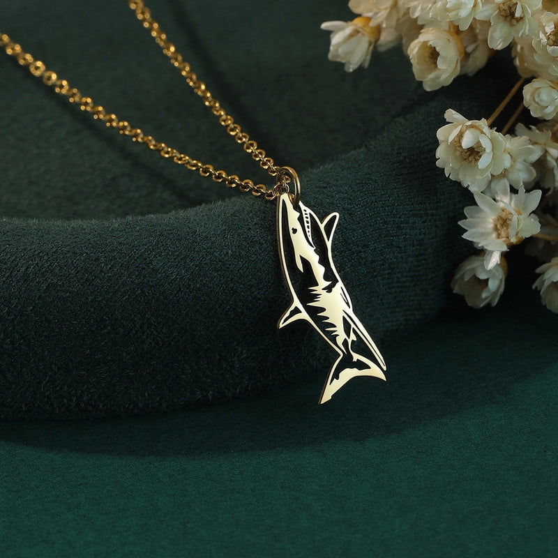 Cute Shark Necklace Shark Pendant Ocean Jewelry Great White Shark ...