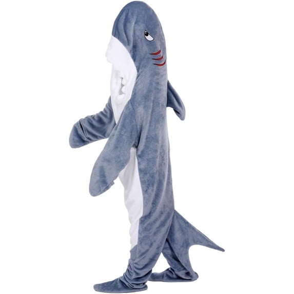 Cute Shark Plush Onesie for Adults, Cartoon Sleeping Bag Style Home ...