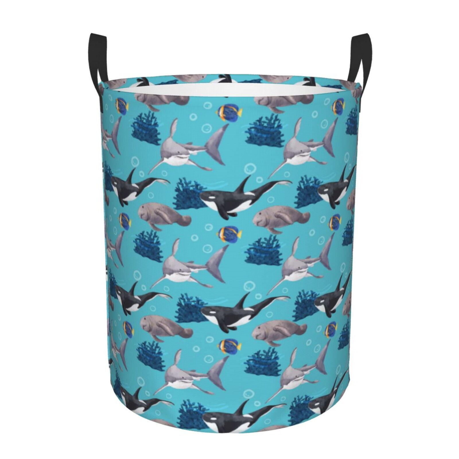Cute Shark Seal Whale Water Plant Laundry Basket, Laundry Hamper ...