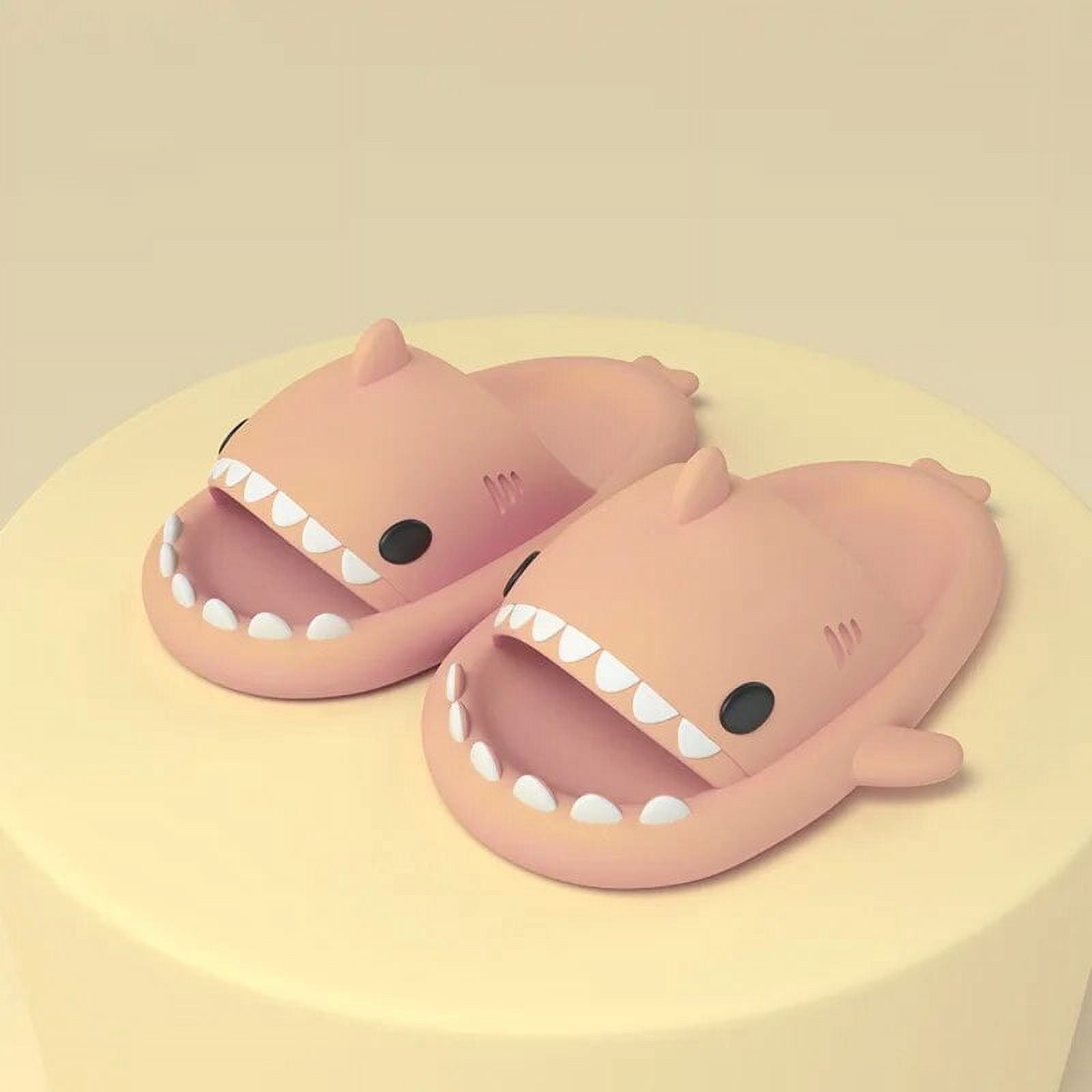 Cute Shark Slippers 4CM Platform Women Men Indoor Bathroom Slides ...