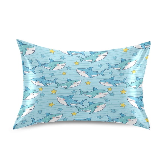 Cute Shark Starfish Summer Queen Size Satin Pillowcase 30''x20'' Double ...