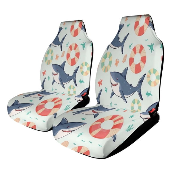 Cute Shark Summer Pattern(2) Car Seat Covers Car Accessories 2PCS Set ...